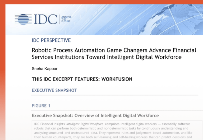 IDC Research: AI and Cognitive Computing in Automation | WorkFusion